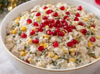 Brunclik salata sa belim mesom i narom – kremasta praznična salata